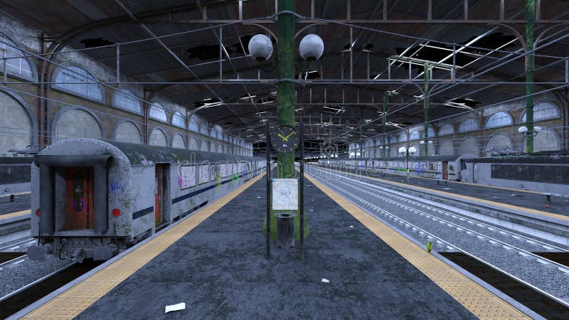 3D Rendering of the Station Stock Illustration - Illustration of ...