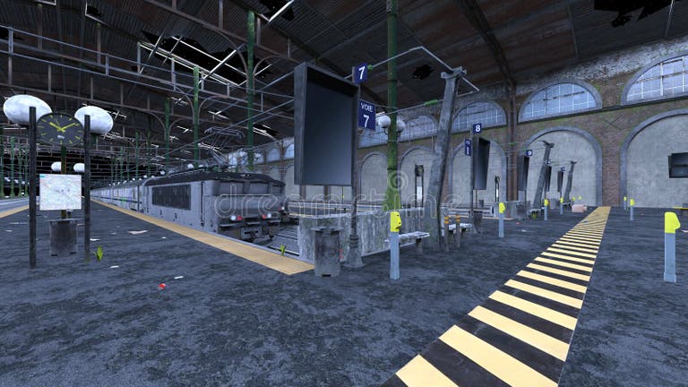 3D Rendering of the Station Stock Illustration - Illustration of ...