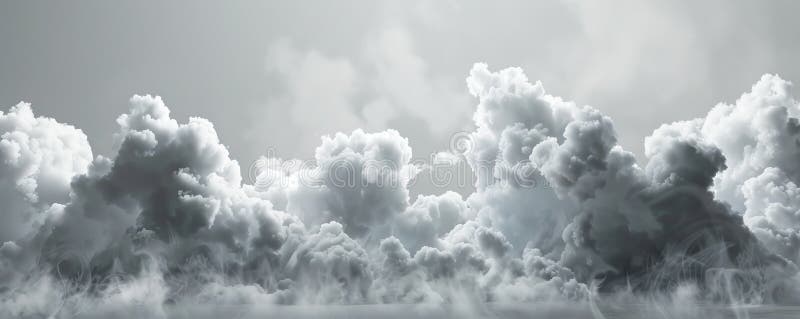 3D Rendering of Steam Condensation Cumulus Clouds Stock Illustration ...