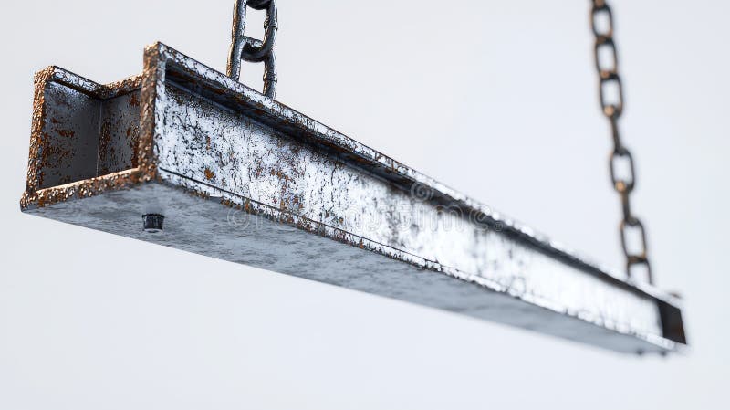 In this 3D Rendering, a Steel Beam is Lifted Isolated on a White ...