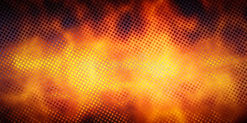 3D Rendering of a Steel Honeycomb Grid on Fire Background Stock ...