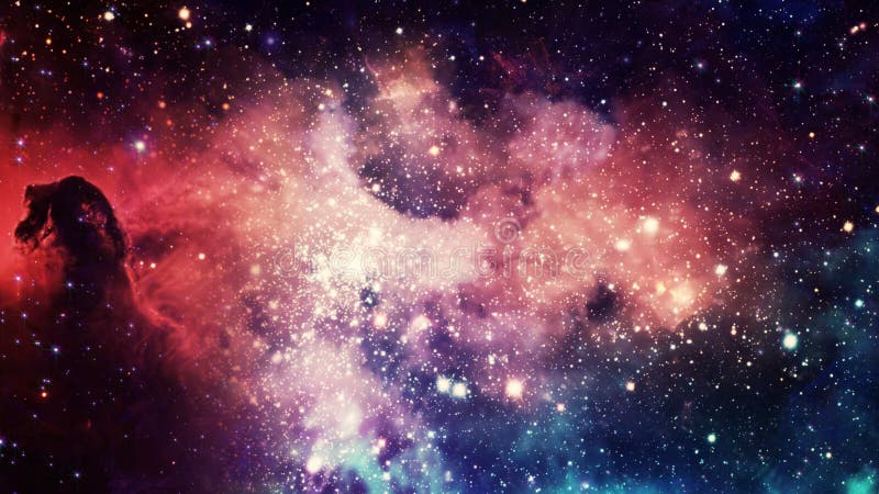 3D Rendering of a Stellar Nebula and Cosmic Dust, Cosmic Gas Clusters ...