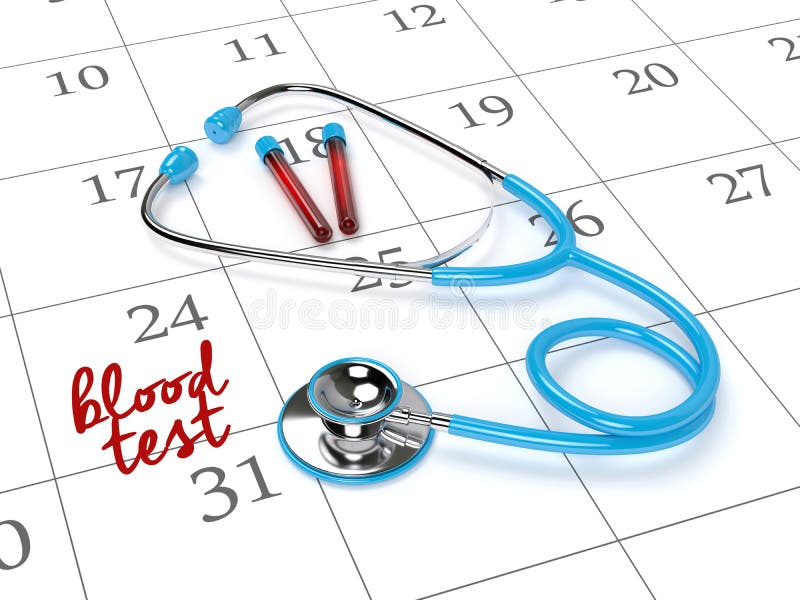 3d Rendering of Blue Stethoscope, Calendar Stock Illustration ...