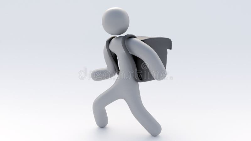 Gig Work, 3d Rendering of Human Figurine , Food Delivery Stock ...