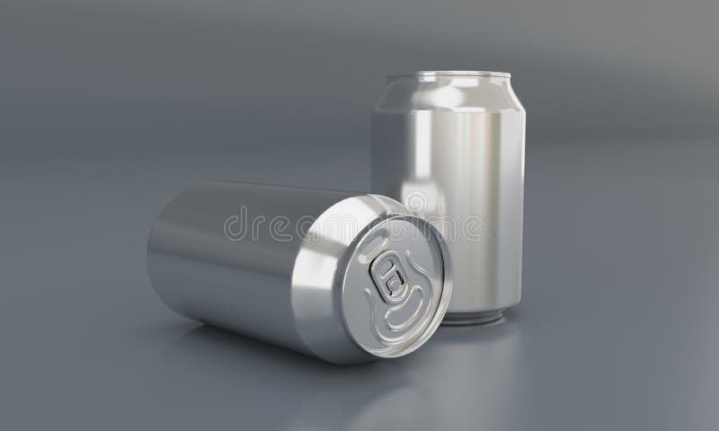 3D Rendering of Stickerless Cans for Cold Drinks Stock Illustration ...