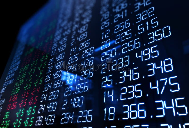 3d Rendering of Stock Exchange Display Panel Stock Illustration ...