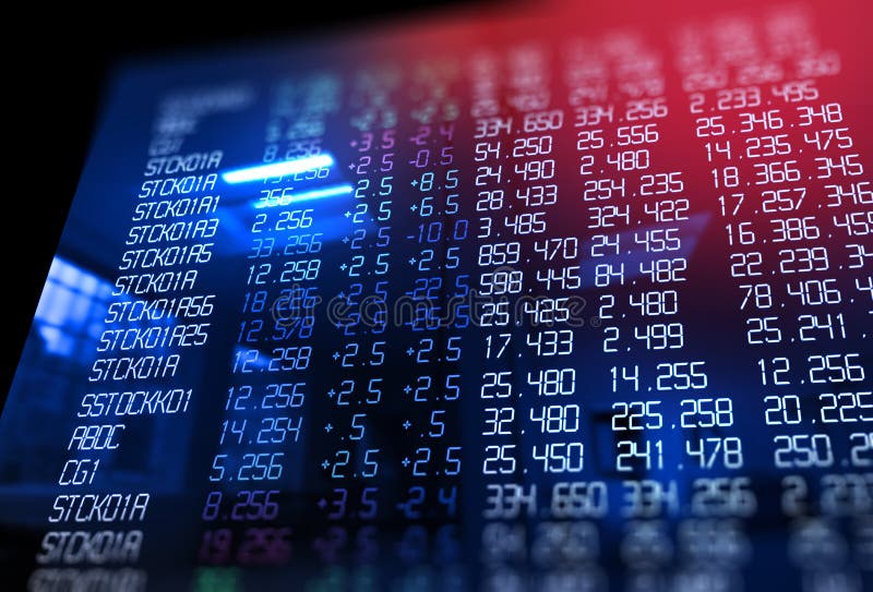 3d Rendering of Stock Exchange Display Panel Stock Illustration ...