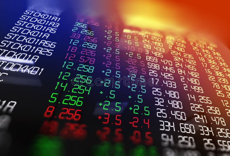 3d Rendering of Stock Exchange Display Panel Stock Illustration ...