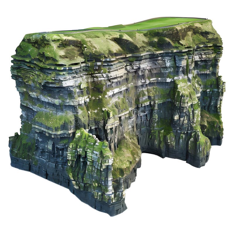 3D Rendering of a Stone Cliff on Transparent Background - Ai Generated ...