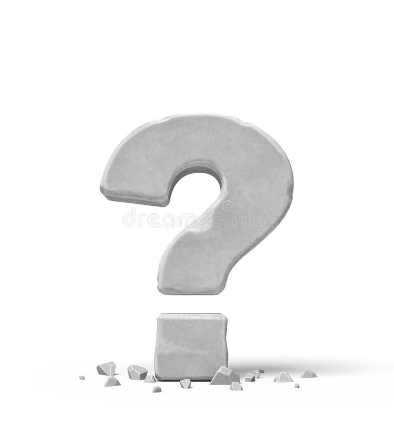 3d Rendering of Stone Concrete Question Mark Stock Illustration ...