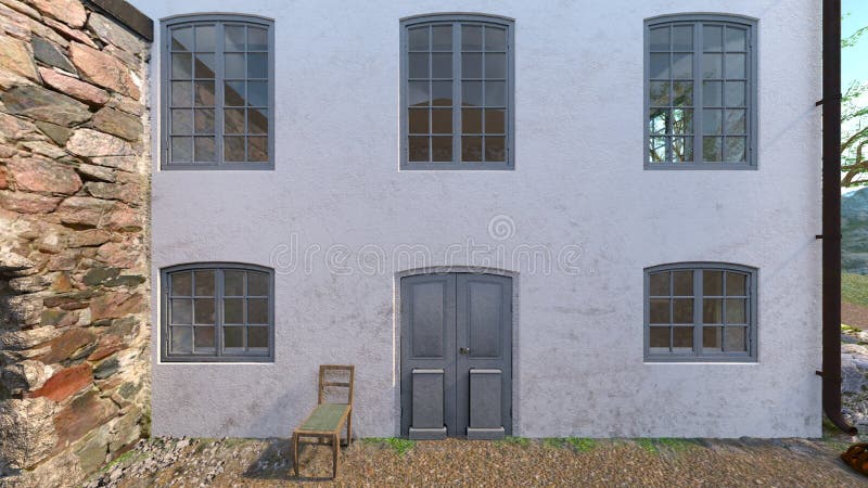 3D Rendering of the Stone House at the Summit Stock Illustration ...