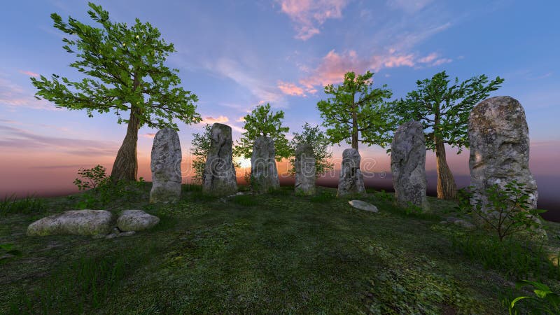 3D Rendering Of Stone Monument Stock Image - Image of stone, landscape ...