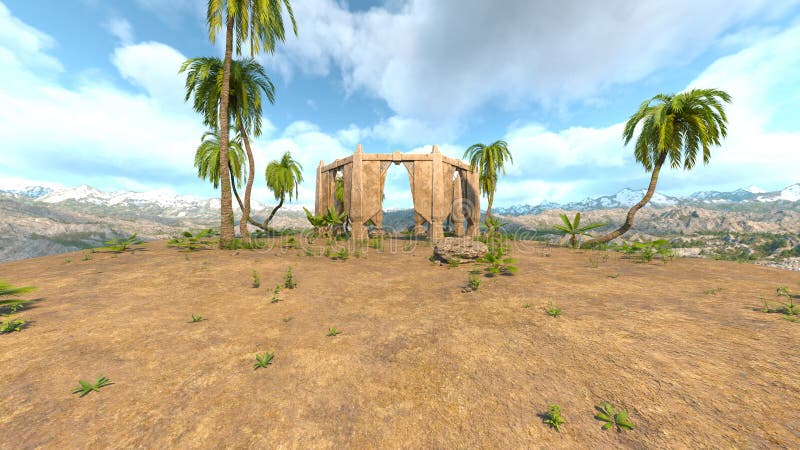 3D Rendering Of Stone Monument Stock Image - Image of stone, landscape ...