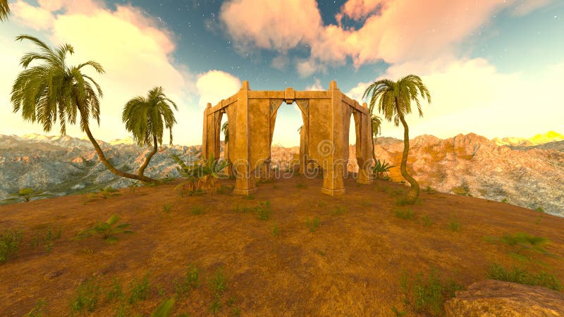 3D Rendering Of Stone Monument Stock Image - Image of stone, landscape ...