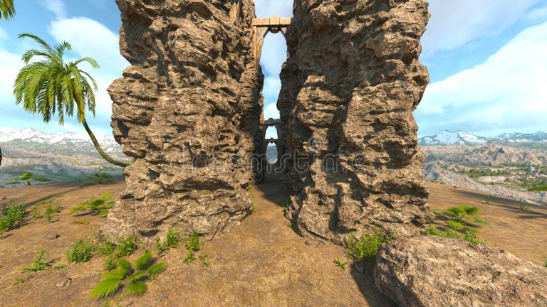 3D Rendering of Stone Monument Stock Photo - Image of nature ...