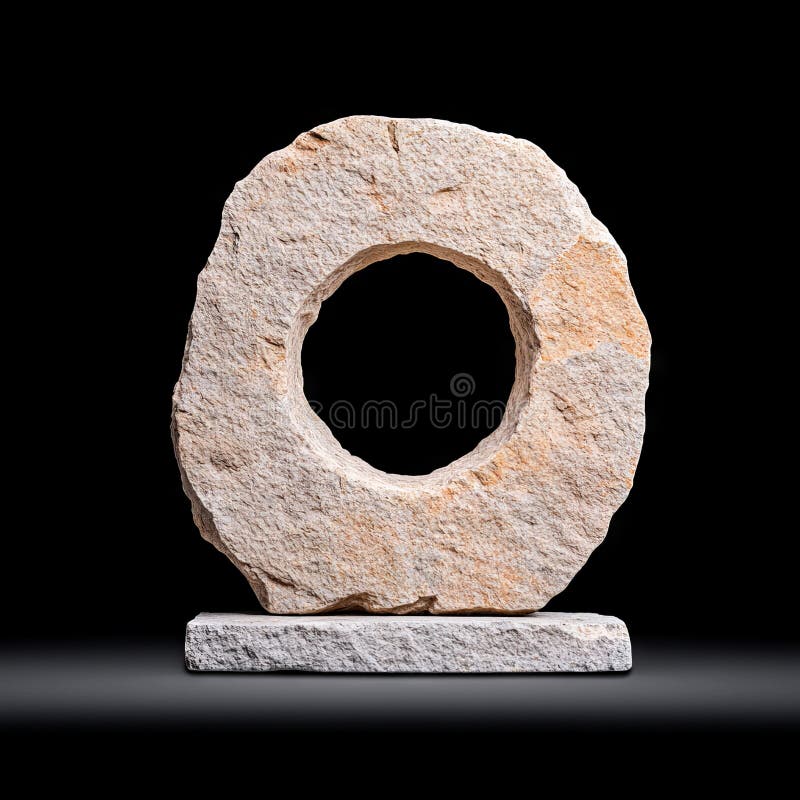 A 3D Rendering of a Stone Wheel on a White Background, Standing Alone ...