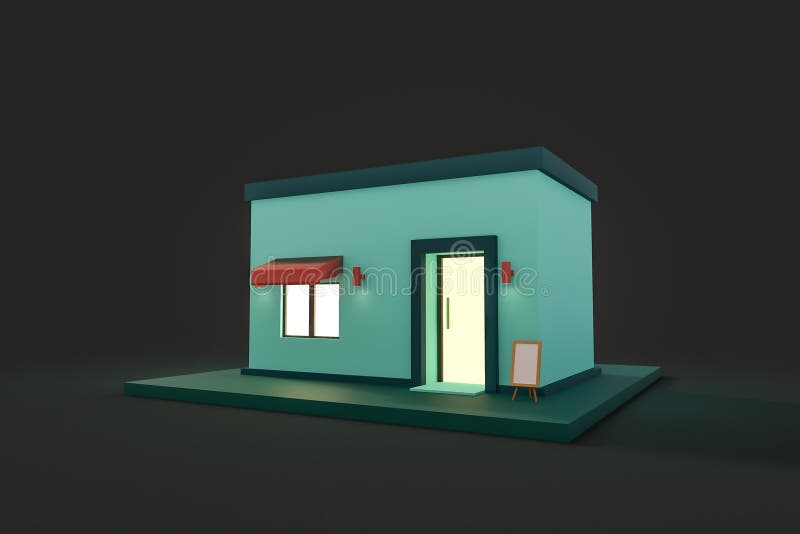 Restaurant Storefront 3d Black Stock Illustrations – 76 Restaurant ...