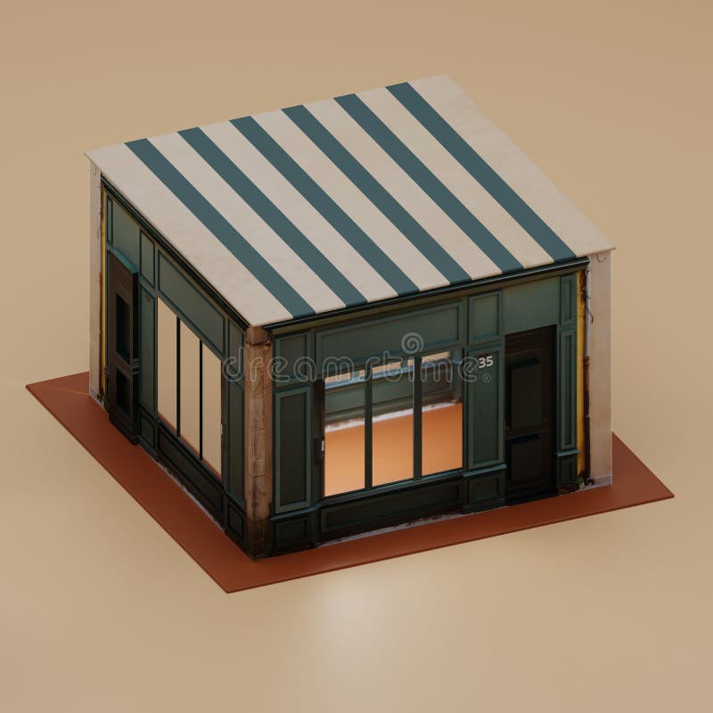 3D rendering of storefront stock illustration. Illustration of ...