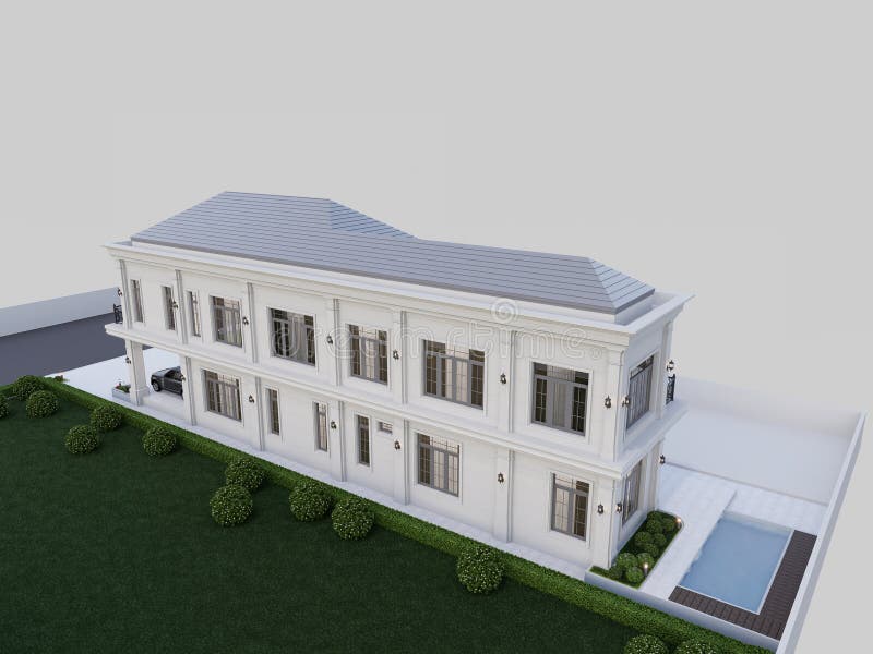 3D Rendering 2 Storey House Design. with a Modern Classic Concept ...