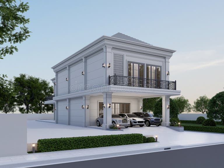3D Rendering 2 Storey House Design. with a Modern Classic Concept ...