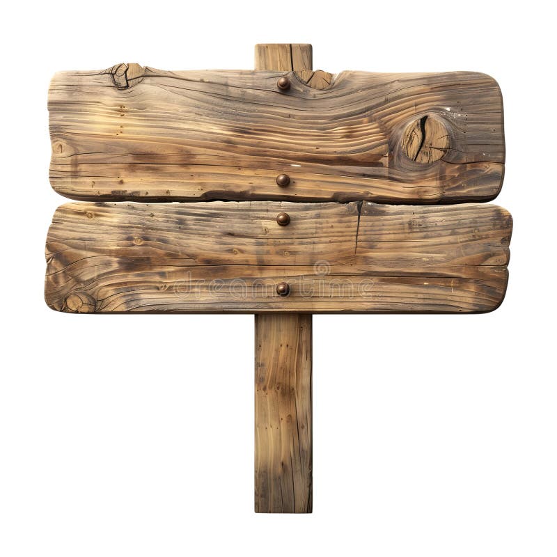 3D Rendering of a Street Wooden Sing Board on Transparent Background ...