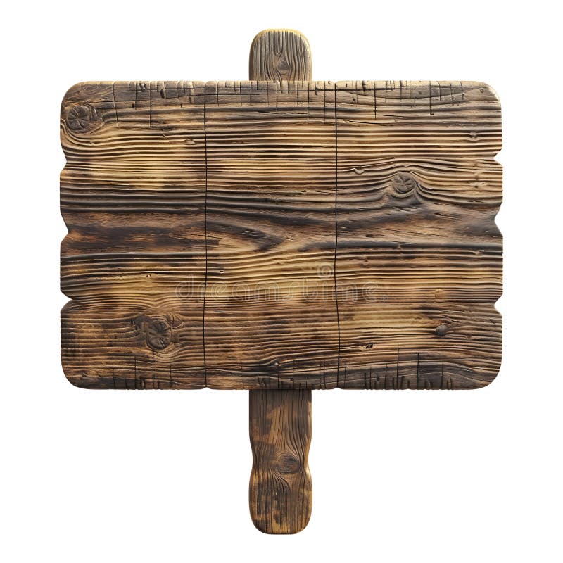 3D Rendering of a Street Wooden Sing Board on Transparent Background ...