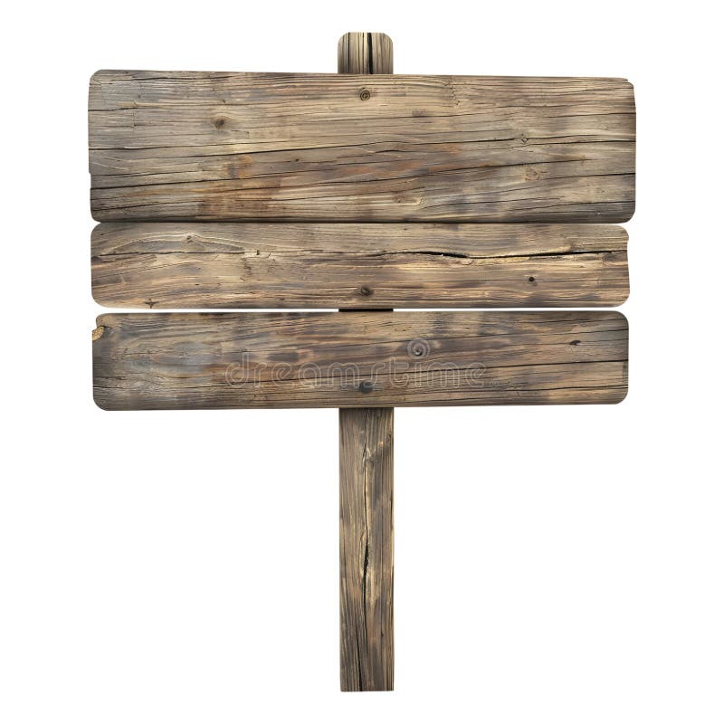 3D Rendering of a Street Wooden Sing Board on Transparent Background ...