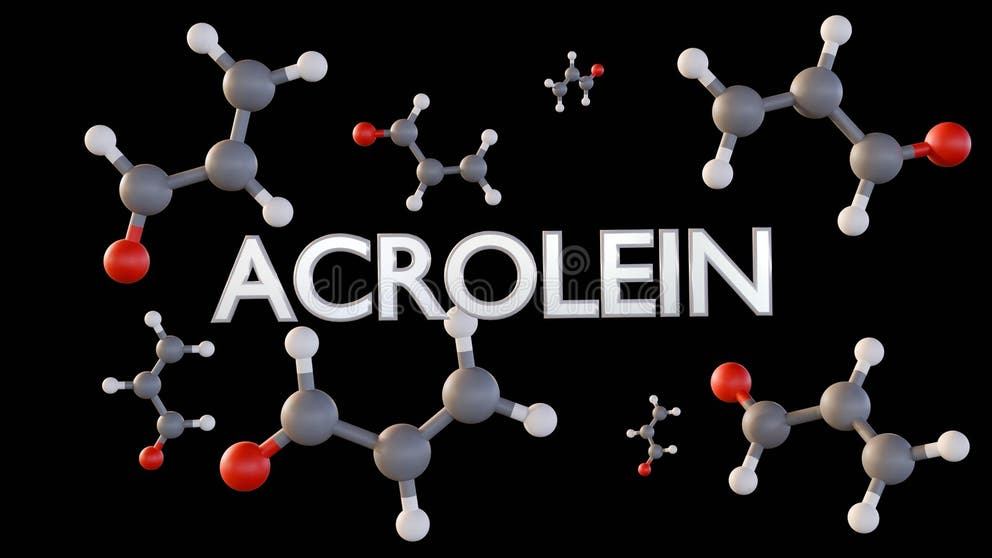 A 3d Rendering of the Structure of Acrolein Molecule Stock Illustration ...