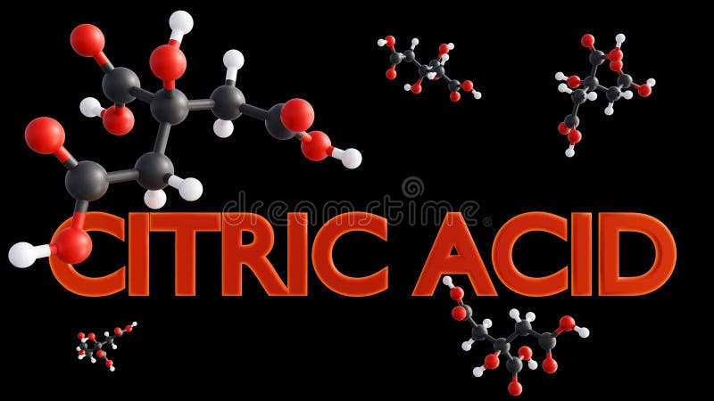 A 3D Rendering of the Structure of a Citric Acid Molecule. Stock ...