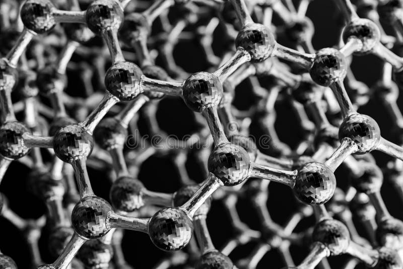 3D Rendering of Structure of the Graphene or Carbon Surface Stock ...