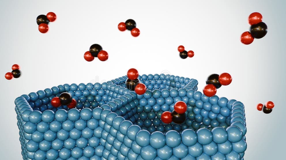 3d Rendering of Structure Mg-MOF-74 and Scattered CO2 Molecules Stock ...
