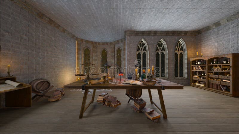 3D rendering of the study stock illustration. Illustration of 3dcg ...