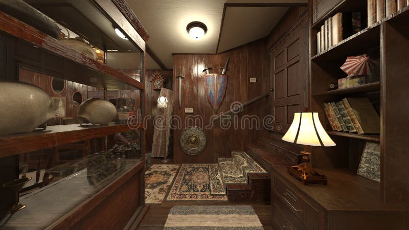 3d Rendering Of The Study Stock Illustration Illustration Of Dwelling