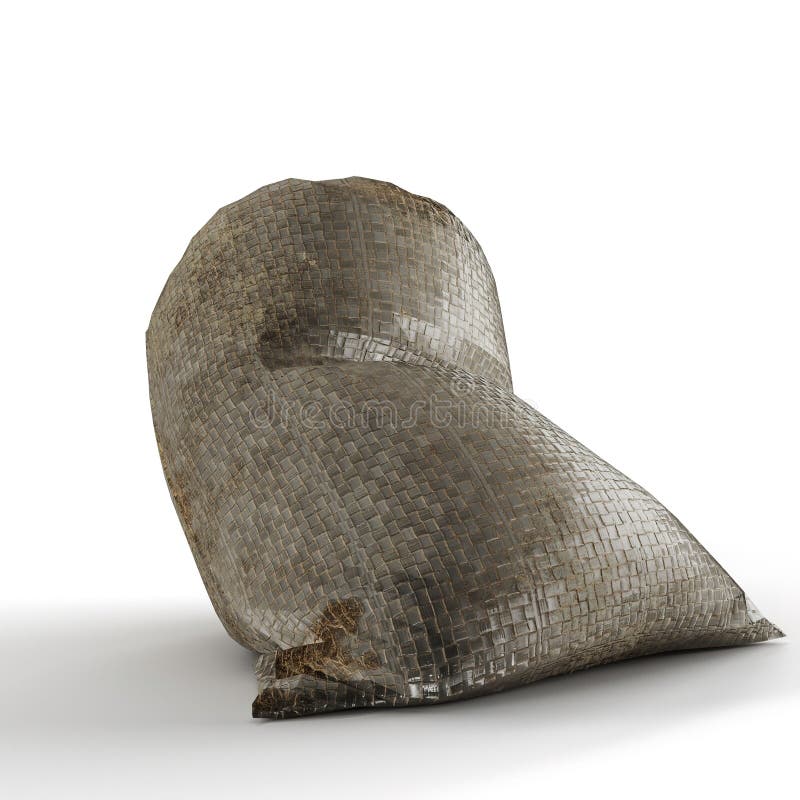 3D Rendering of a Stuffed Dirty Sack Isolated on a White Background ...