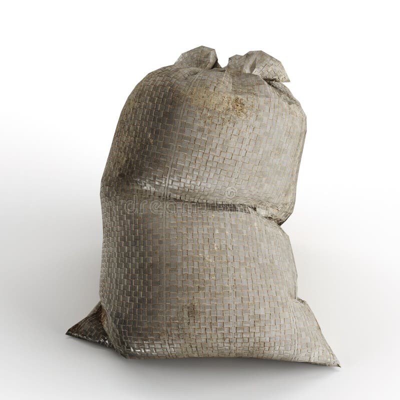3D Rendering of a Stuffed Dirty Sack Isolated on a White Background ...