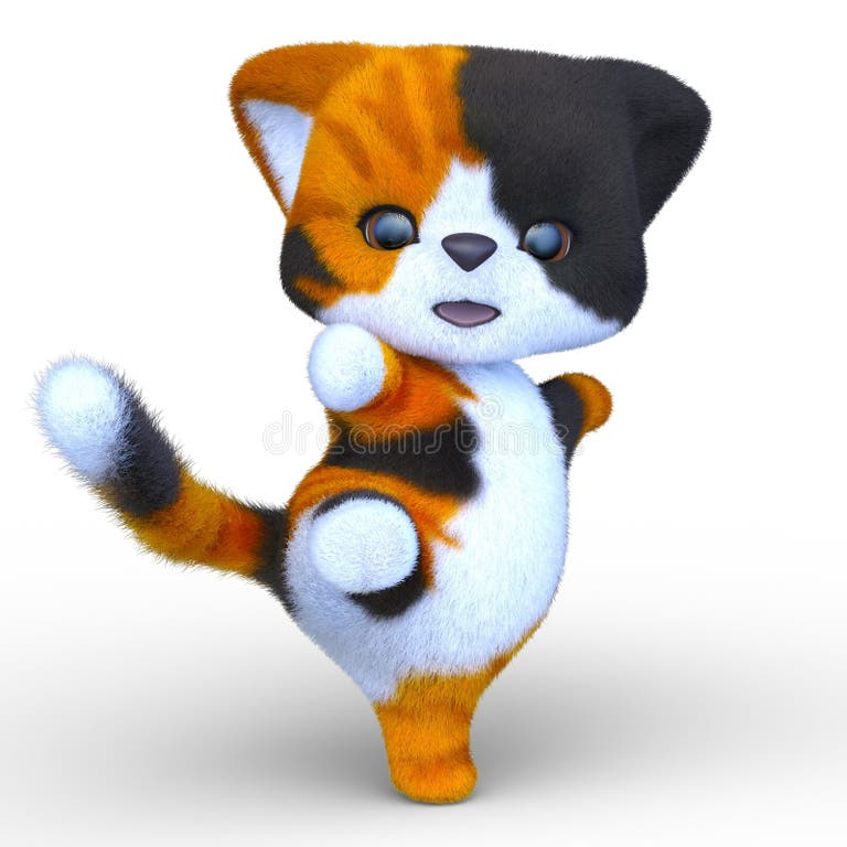 3D Rendering of a Stuffed Tortoiseshell Cat Stock Illustration ...
