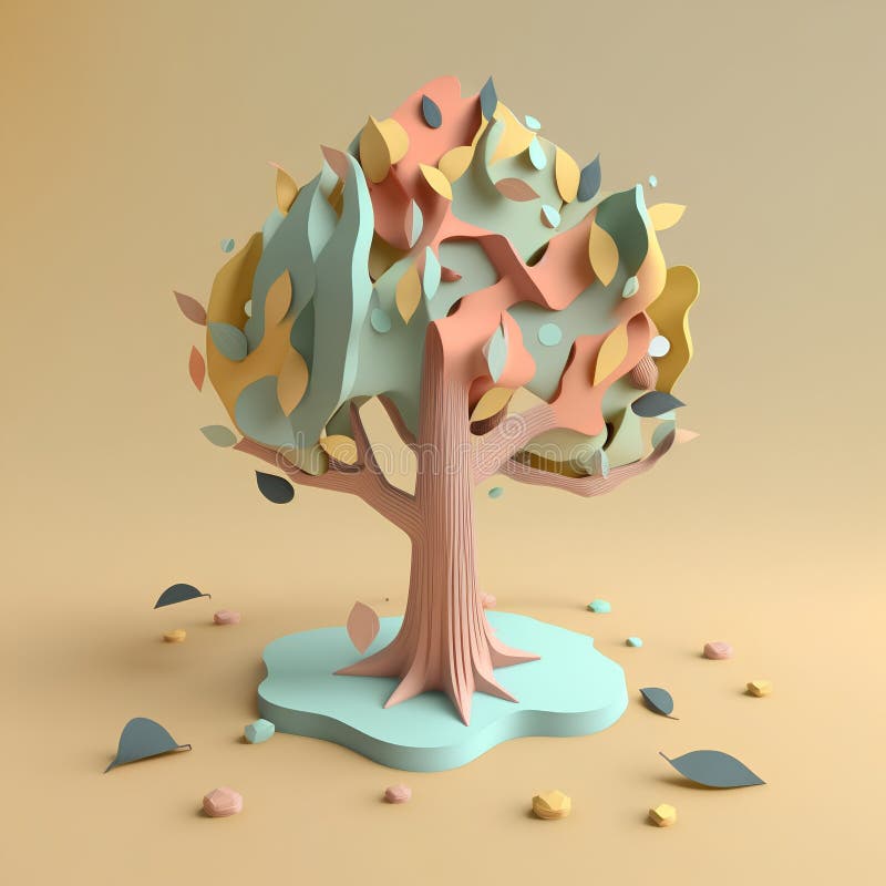 3d Rendering of a Stylized Tree in the Form of an Abstract Stock ...