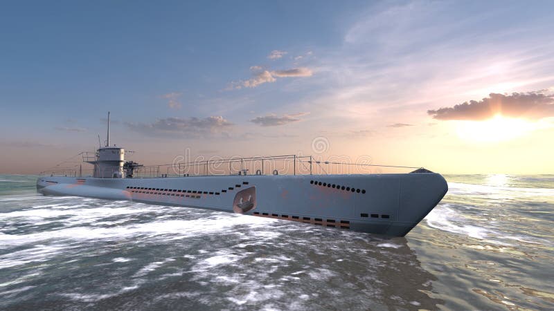 3D Rendering of the Submarine Stock Illustration - Illustration of ...