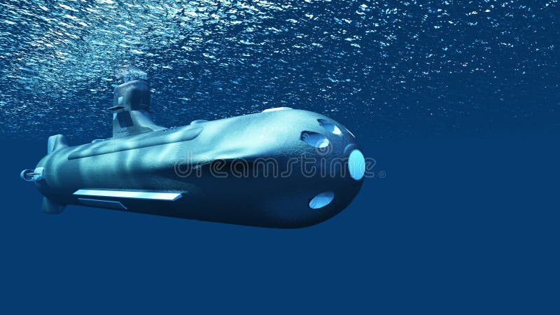 3D Rendering of the Submarine Stock Illustration - Illustration of ...