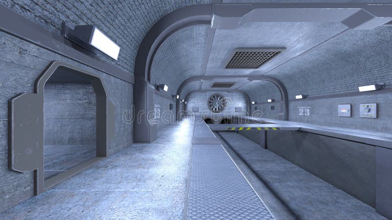 3D Rendering of the Submarine Dock Stock Illustration - Illustration of ...