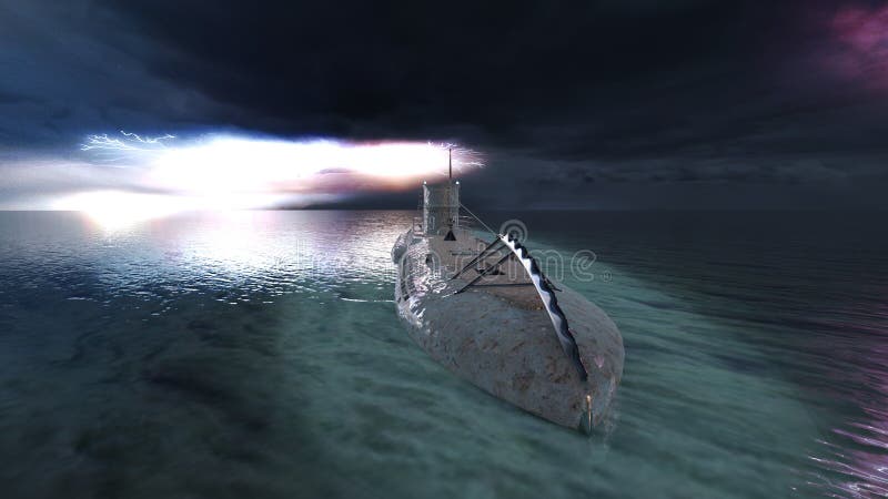 3D Rendering of the Submarine Dock Stock Illustration - Illustration of ...