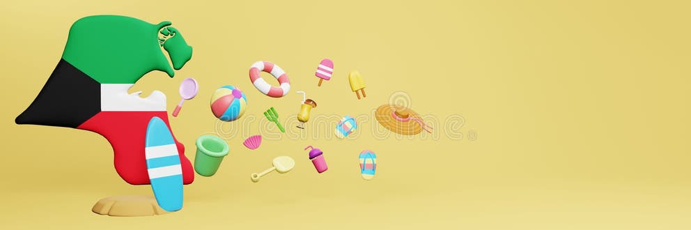 3d Rendering of Summer Holidays in Kuwait Stock Illustration ...