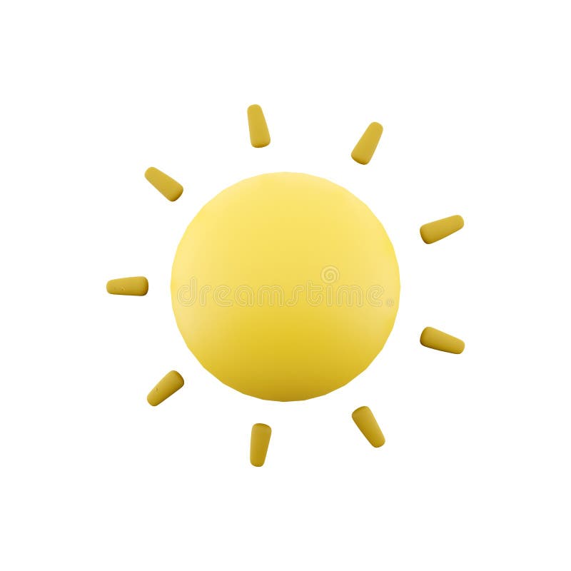 3d Rendering Sun Icon. 3d Render Sunny Weather Icon Stock Illustration ...