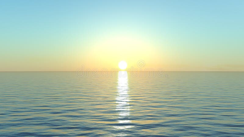 3D Rendering of the Sunrise Stock Illustration - Illustration of sunset ...