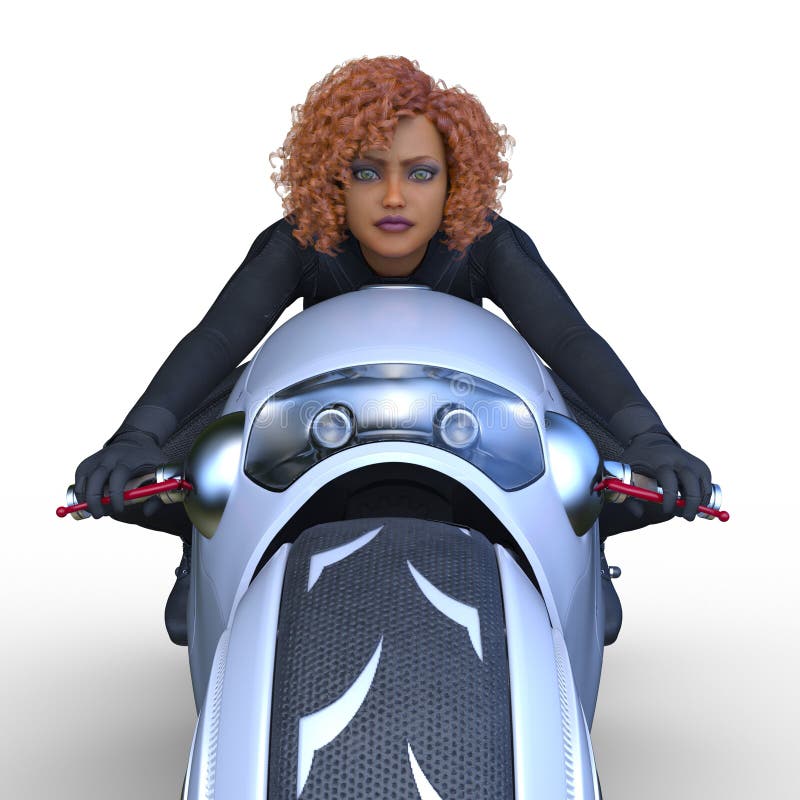 3D Rendering of a Super Woman Rider Stock Illustration - Illustration ...