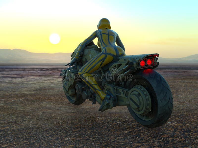 3D Rendering of a Super Woman Rider Stock Illustration - Illustration ...