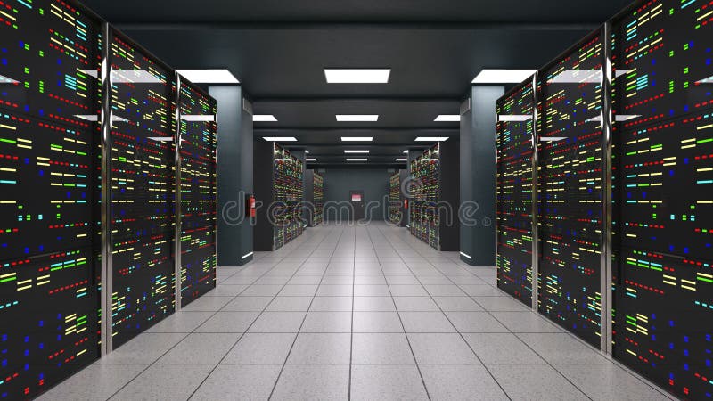 3D Rendering of the Supercomputing Room Stock Illustration ...