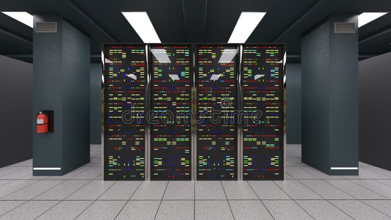3D Rendering of the Supercomputing Room Stock Illustration ...