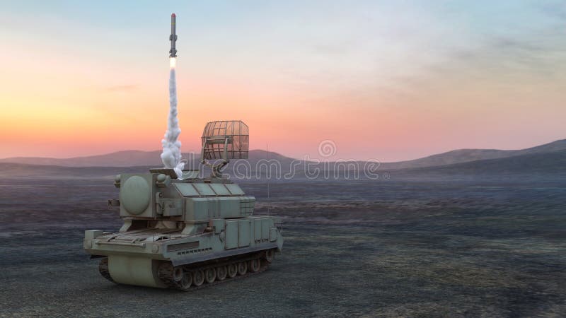 3D Rendering of the Surface To Air Guided Missile Stock Illustration ...
