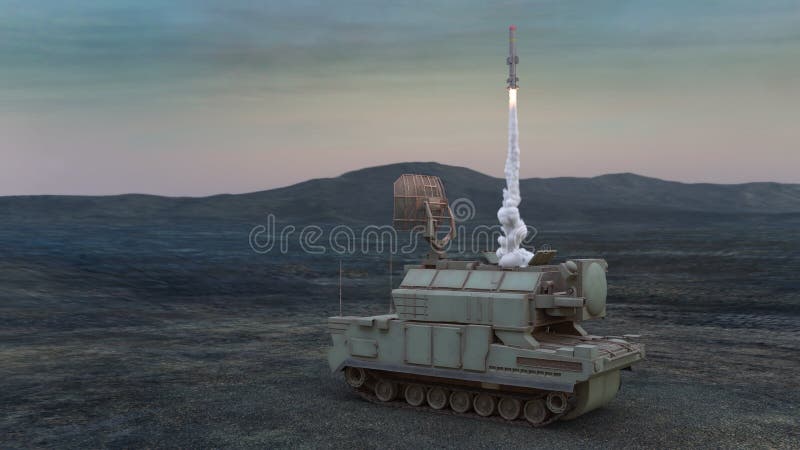 3D Rendering of the Surface To Air Guided Missile Stock Illustration ...